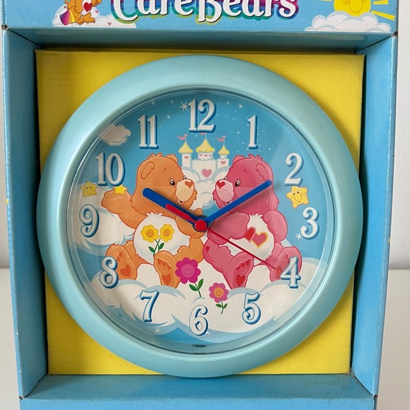 Care Bears | Toys | Vintage 203 Care Bears Wall Clock Nib Rainbow Cloud ...
